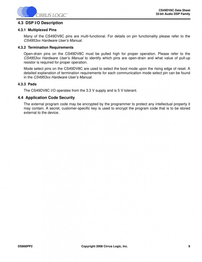 CS49DV8C datasheet page 9