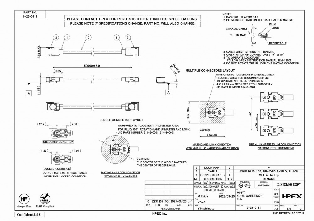 I-PEX 8-23-0111 technical drawing page