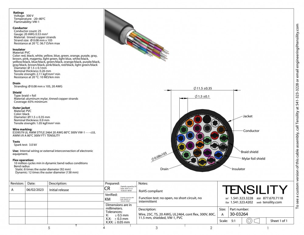 30-03264 cable technical drawing