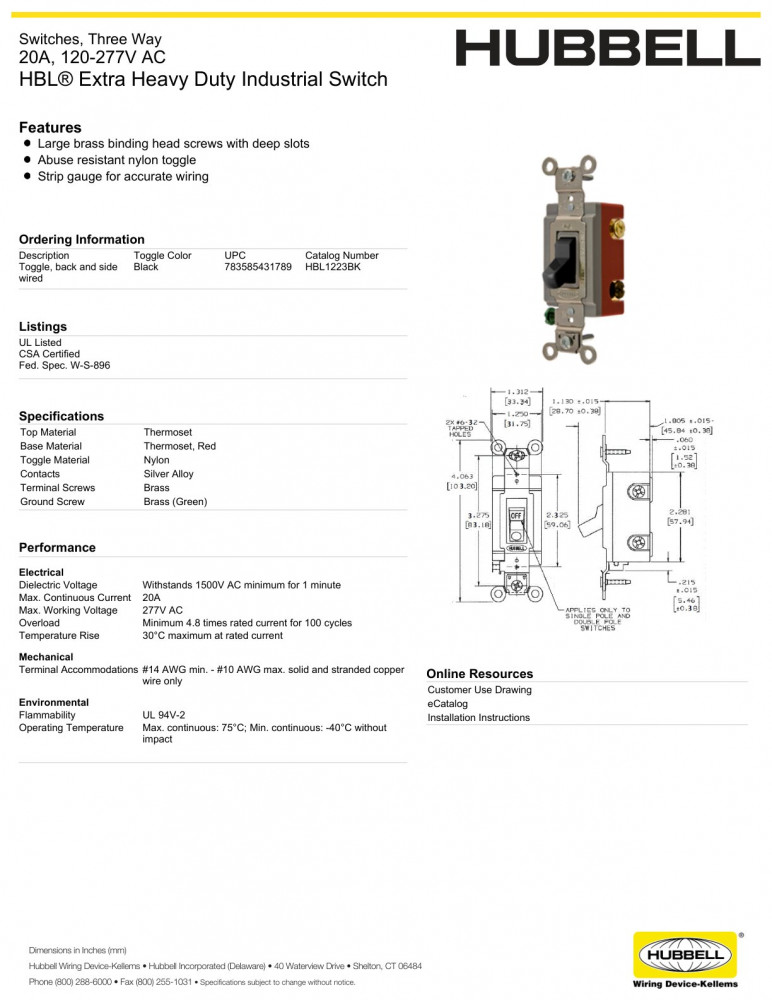 HBL1223BK product document image