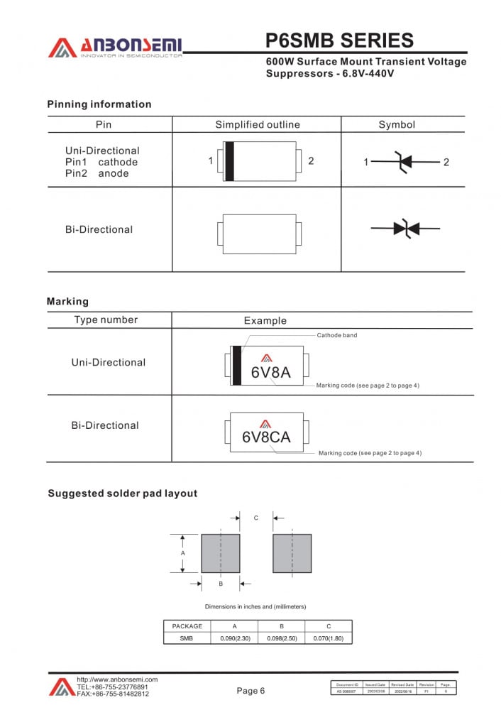AnBon P6SMB series datasheet page 6