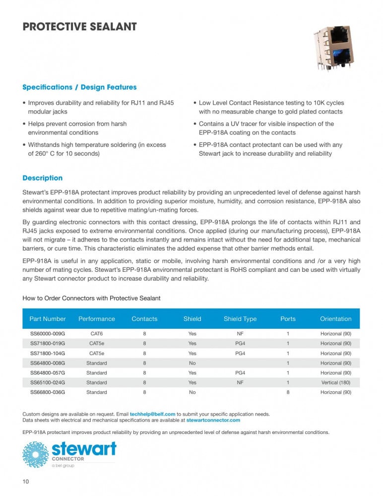 Bel Fuse Stewart Connector catalog page 10