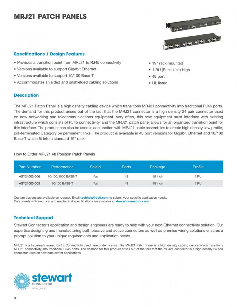 Bel Fuse Stewart Connector catalog page 8
