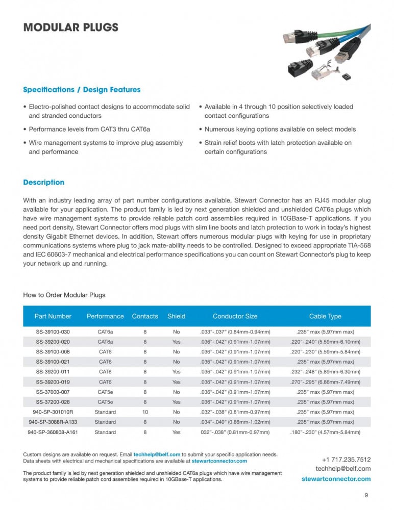 Bel Fuse Stewart Connector catalog page 9