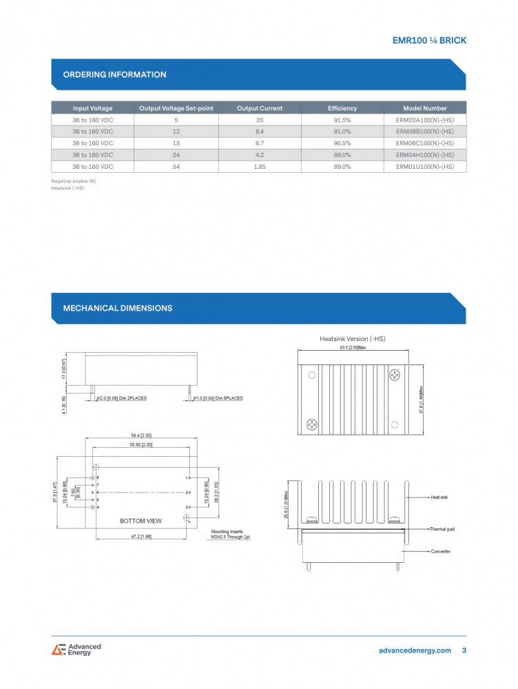 ERM100 datasheet page 3