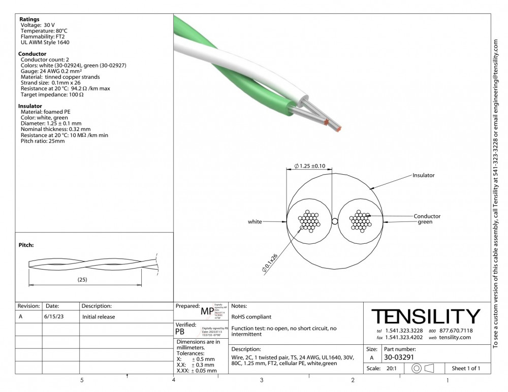 Tensility International 30-03291 product drawing preview