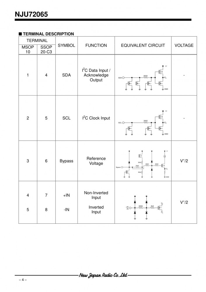 NJU72065 datasheet page 4
