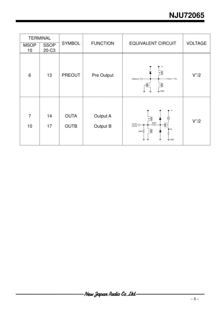 NJU72065 datasheet page 5