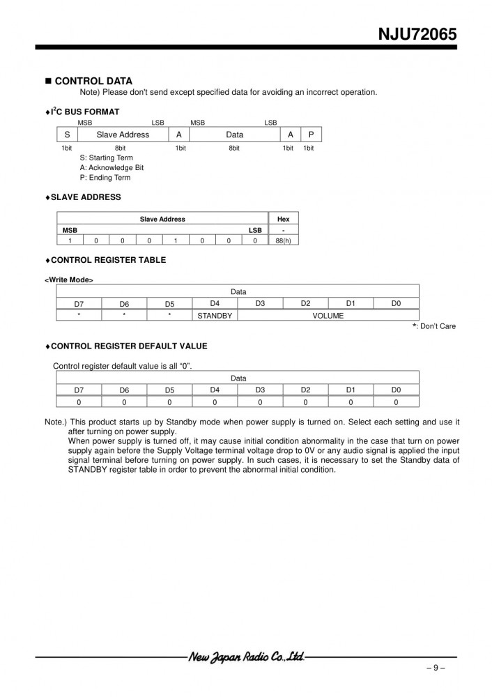 NJU72065 datasheet page 9