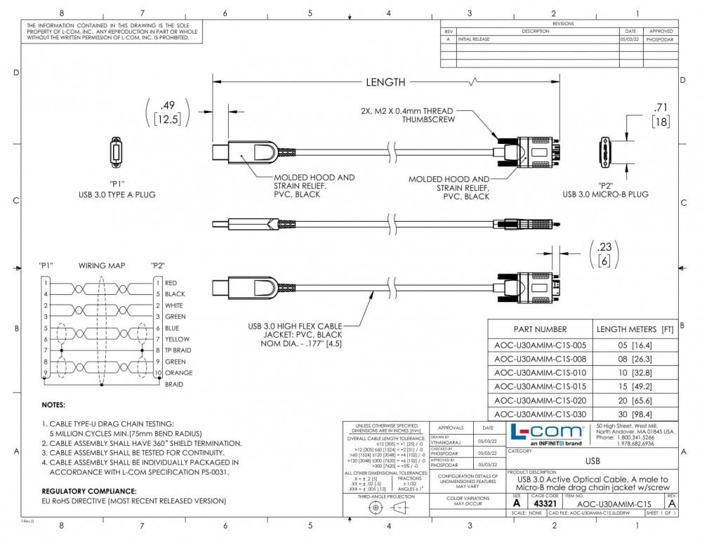 AOC-U30AMIM-C1S-015 technical document page
