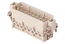 Heavy-Duty Screw Terminal Insert, Male, 16-Pole, 16A, Numbered 1-16, without Wire Protection, Silver (Ag) Plated Contacts, Size 16A «66x16» for sale