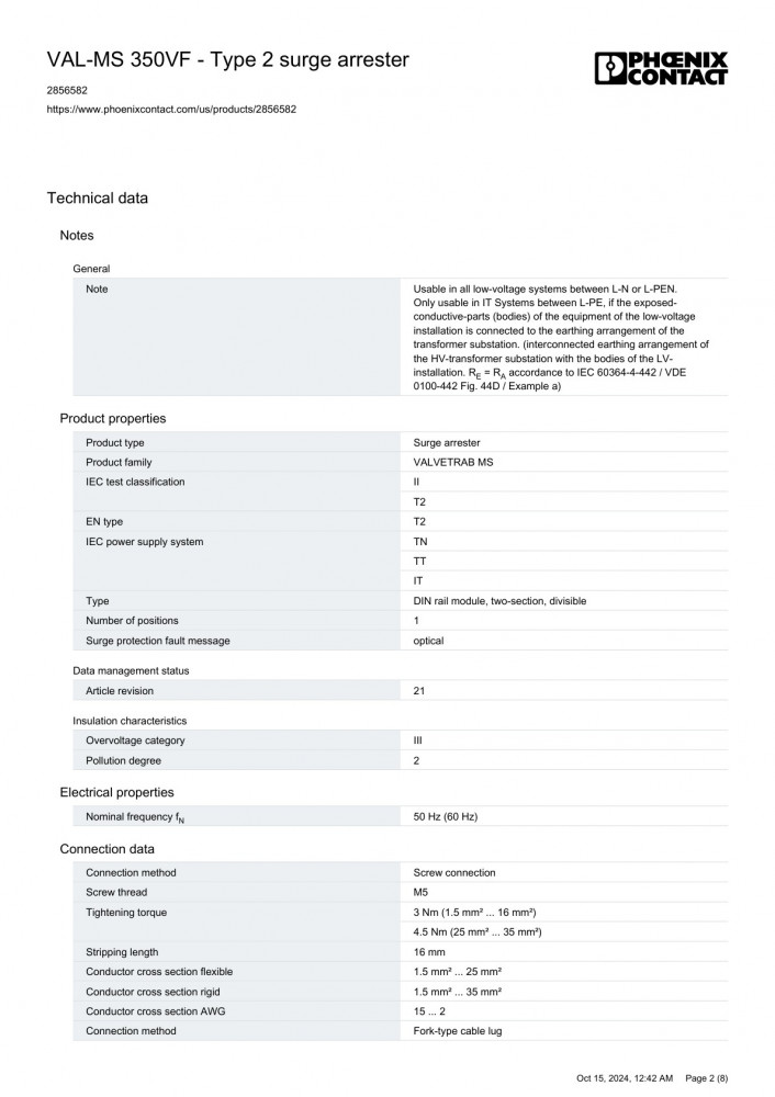 Phoenix Contact 2856582 product data page 2