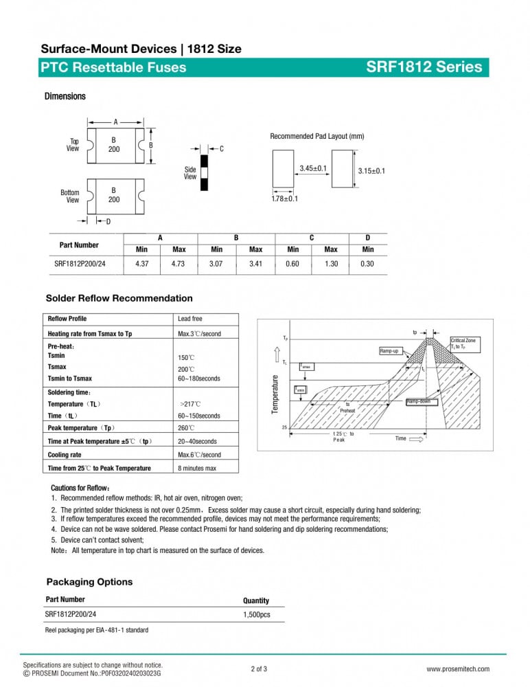 SRF1812 series technical document page 2