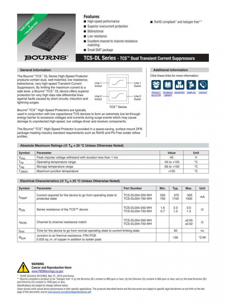 TCS-DL series datasheet page 1