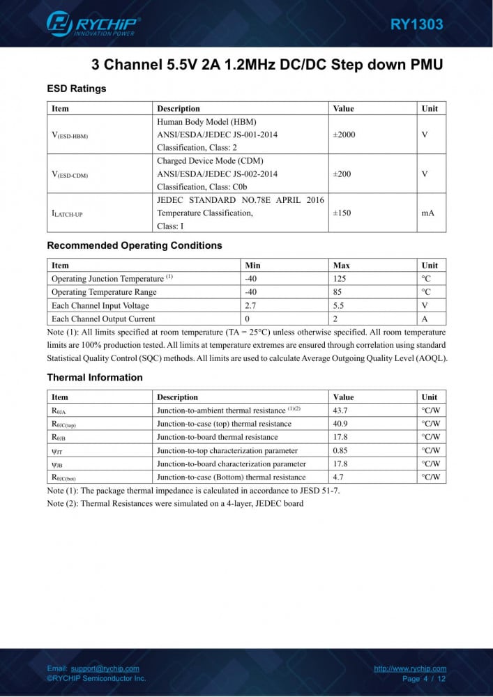 RY1303 datasheet page 4