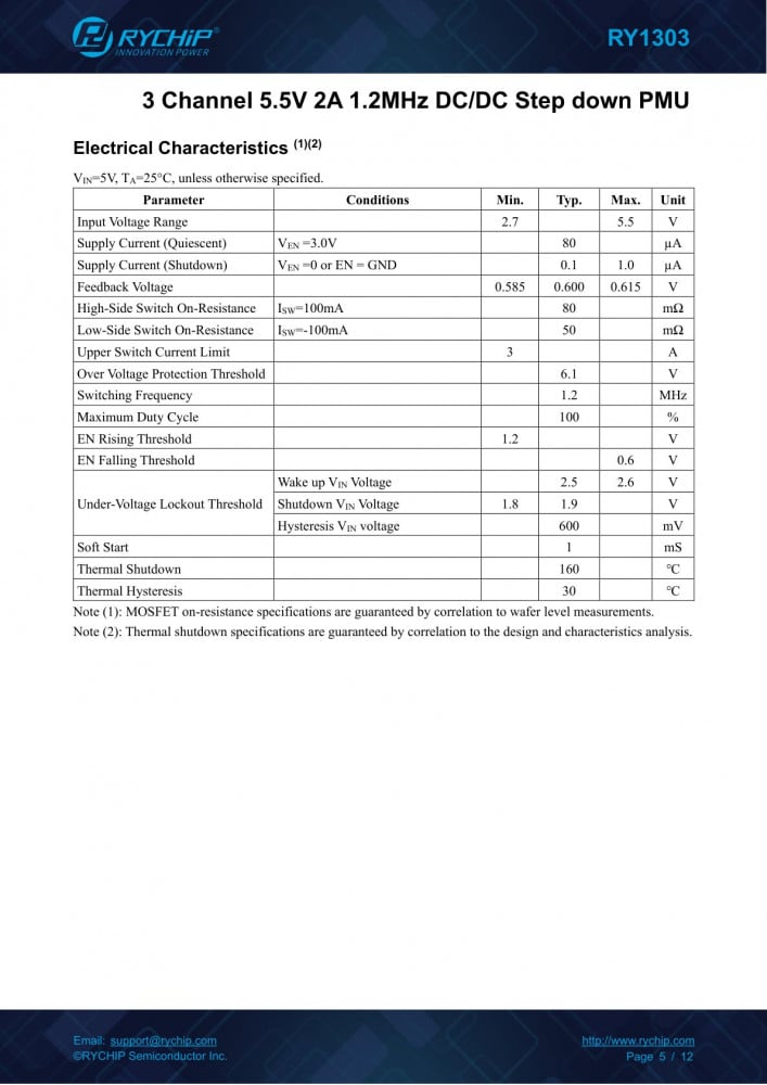 RY1303 datasheet page 5