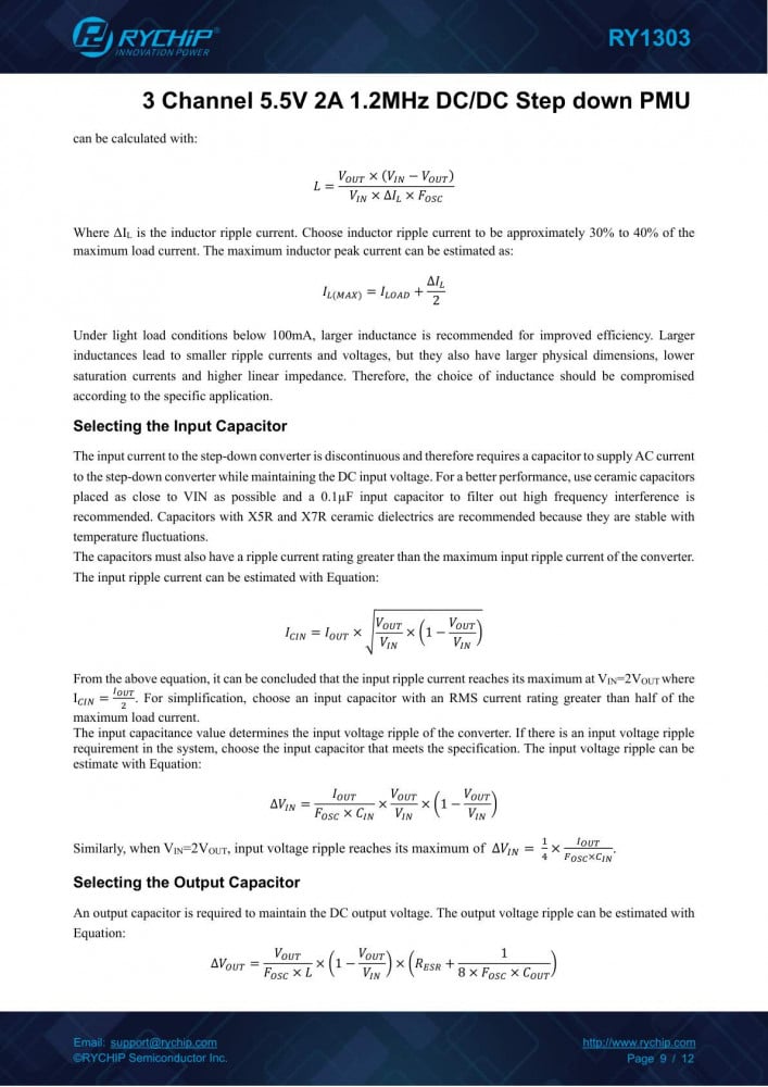RY1303 datasheet page 9