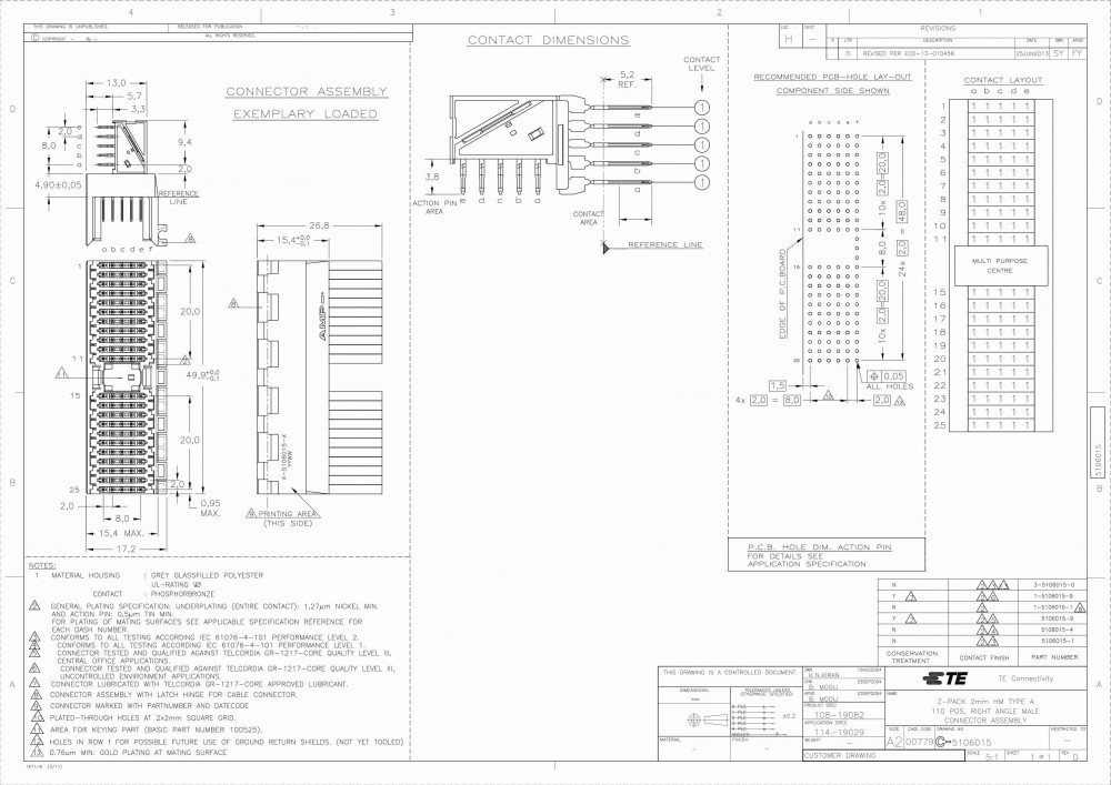 TE Connectivity 5106015-1 controlled drawing preview