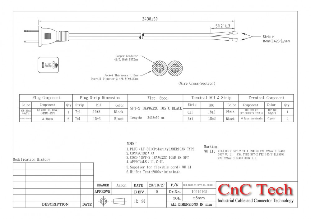 CNC Tech 800-1808-2-SPT2-BL-0008F-1 technical drawing