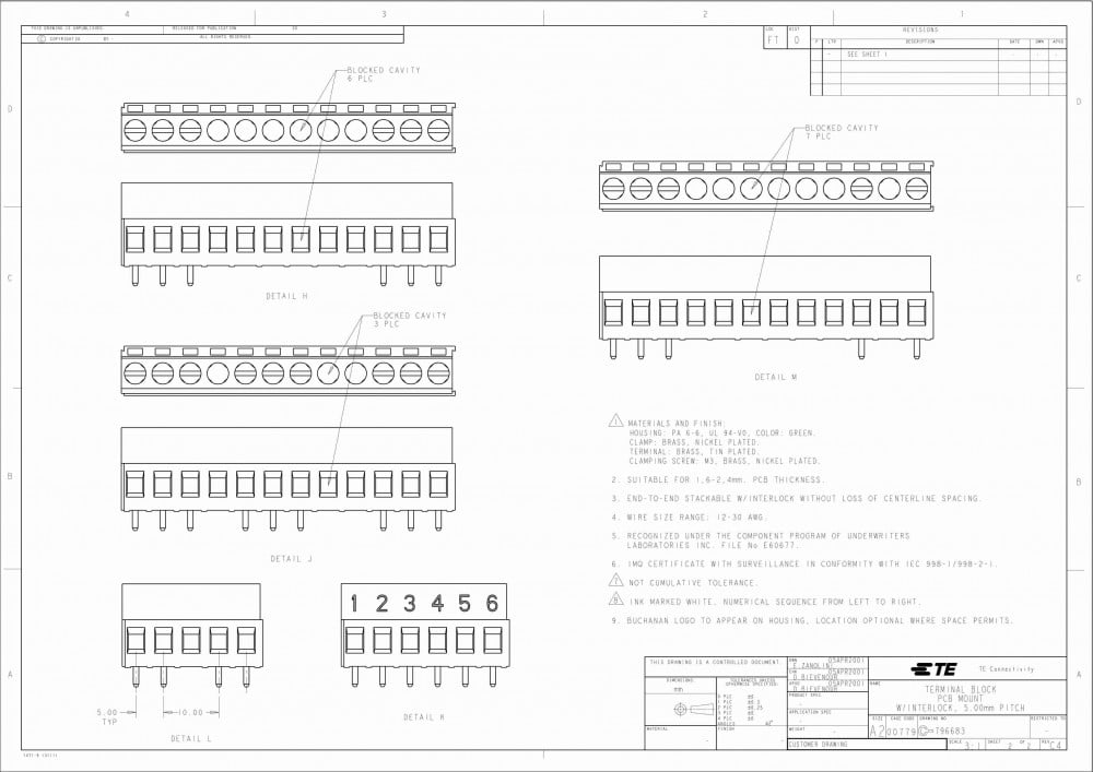 TE Connectivity 1-796683-0 technical drawing page 2