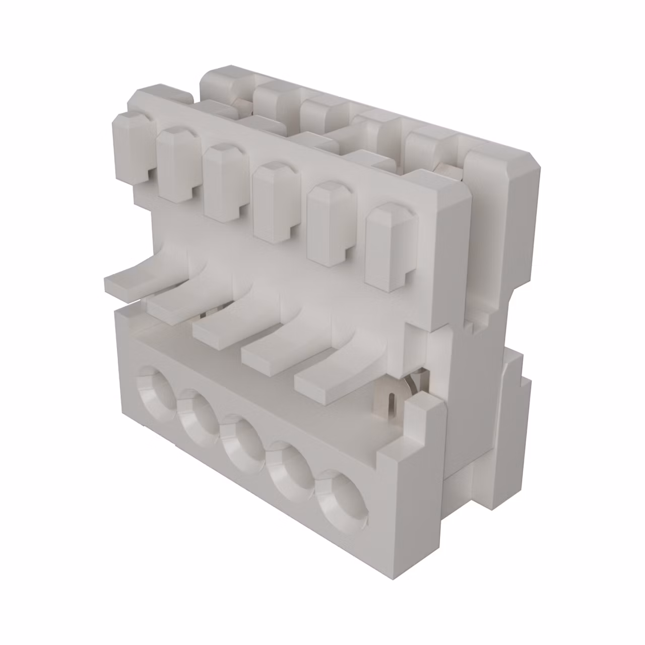 Appli-Mate RAST 2.5 IDT Housing, 2.50mm Pitch, Direct/Indirect, Female, 5 Circuits, All Position Keys, Polarizing Rib Between Circuits 3 and 4, Voided Circuits 2, 3 and 4, Red Color Stripe for sale