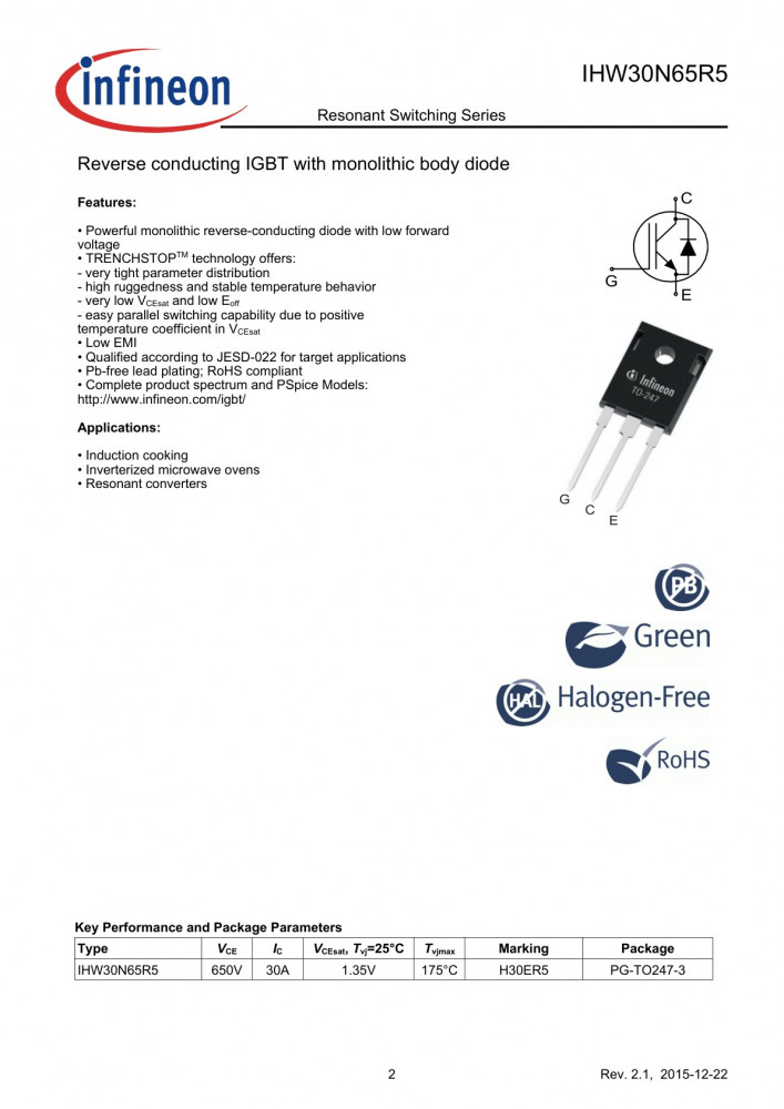 IHW30N65R5 datasheet page 2