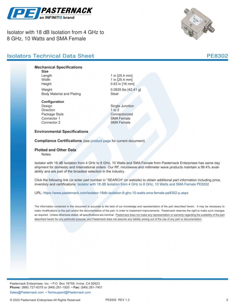 PE8302 technical document page 2