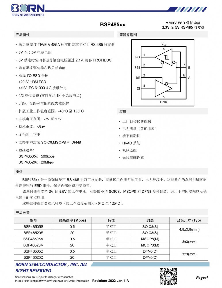 BSP48520S datasheet page 1