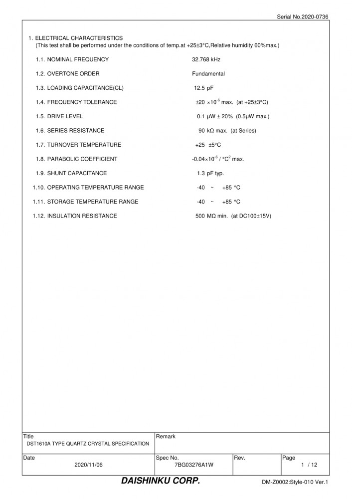 KDS 7BG03276A1W specification page 2