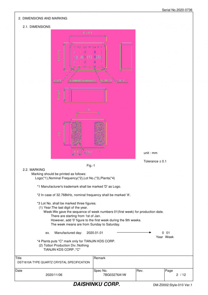 KDS 7BG03276A1W specification page 3