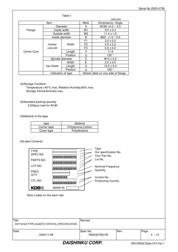 KDS 7BG03276A1W specification page 5