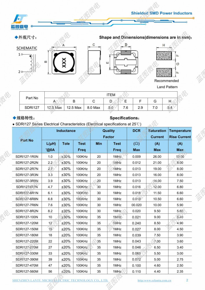 SDRI127 datasheet page 2