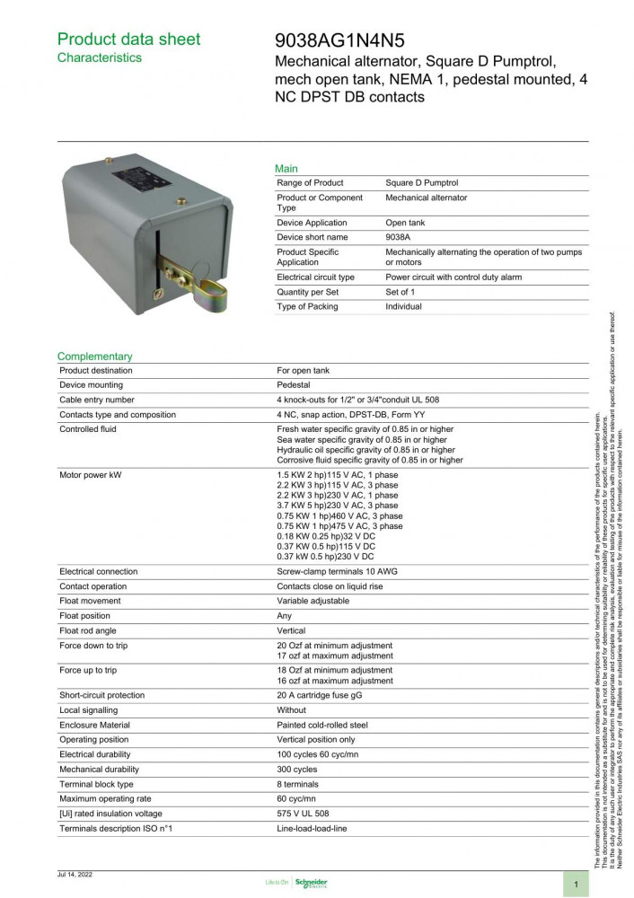 9038AG1N4N5 technical document page 1