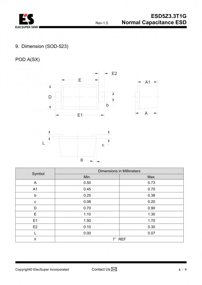 ESD5Z3.3T1G datasheet page 6