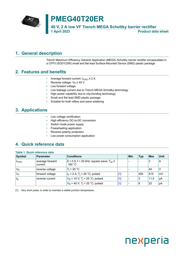 PMEG40T20ERX datasheet page 1