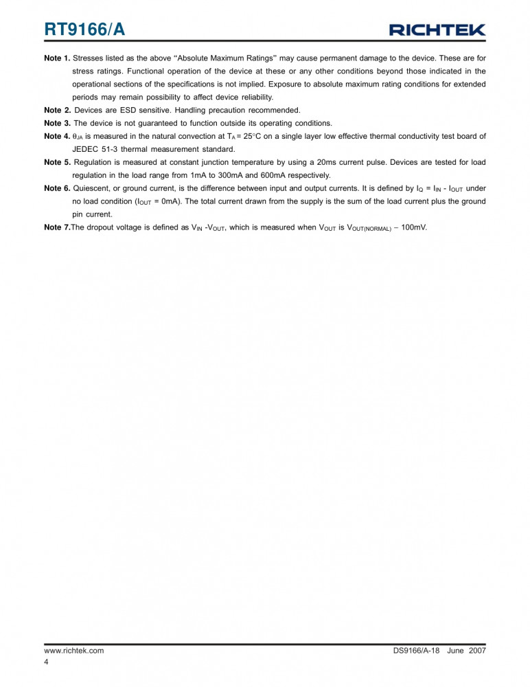 RT9166A datasheet page 4
