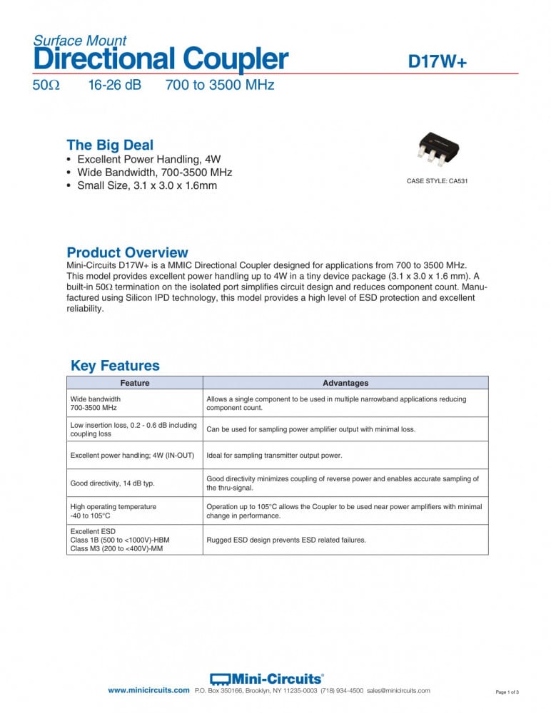 D17W+ product overview and specifications