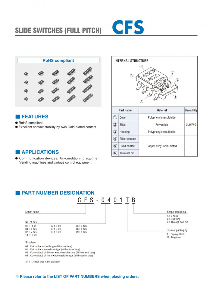 Nidec CFS series datasheet page 1