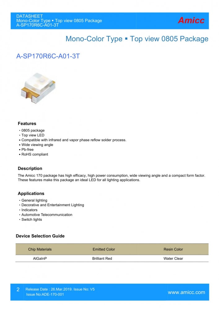 A-SP170R6C-A01-3T datasheet page 2
