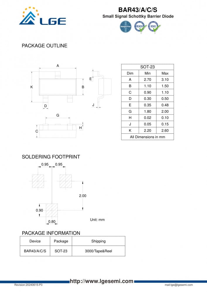 BAR43S datasheet page 3