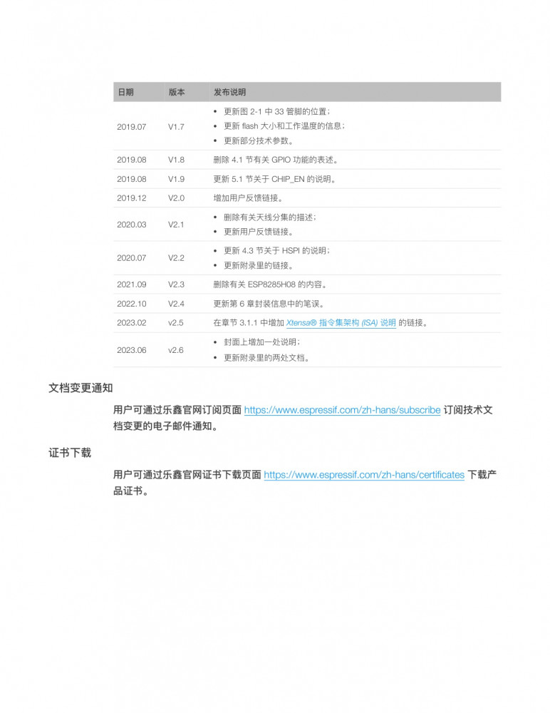 ESP8285 technical document page 3