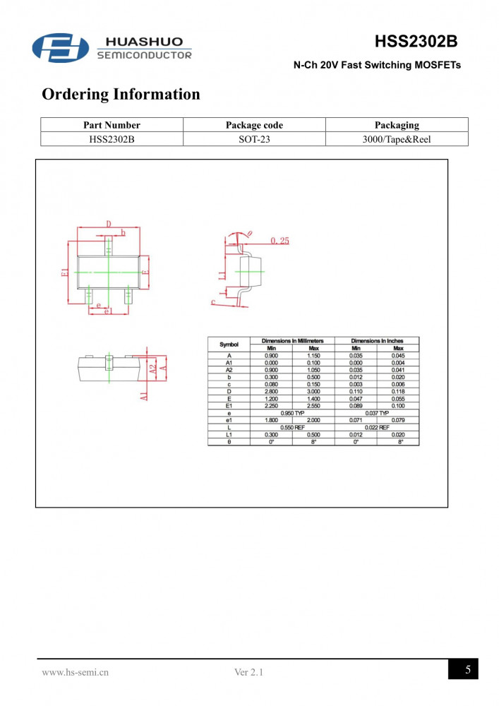 HSS2302B datasheet page 5