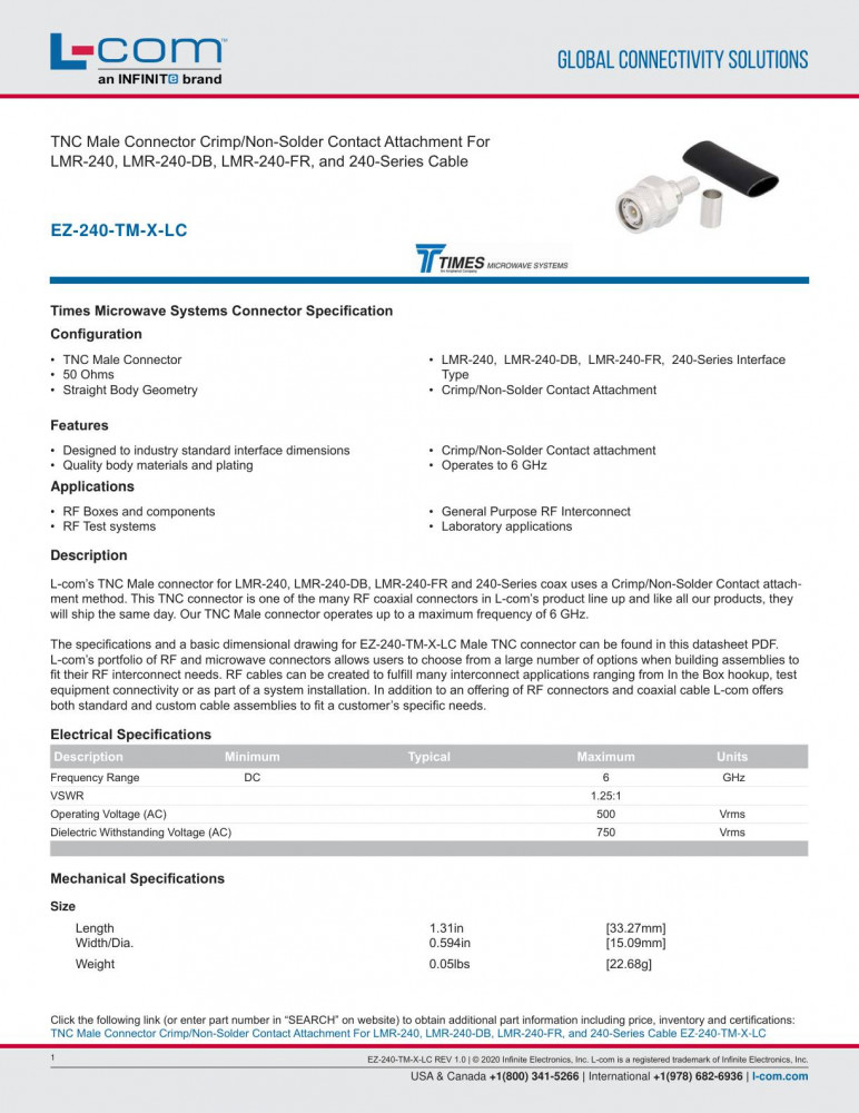 EZ-240-TM-X-LC datasheet page 1