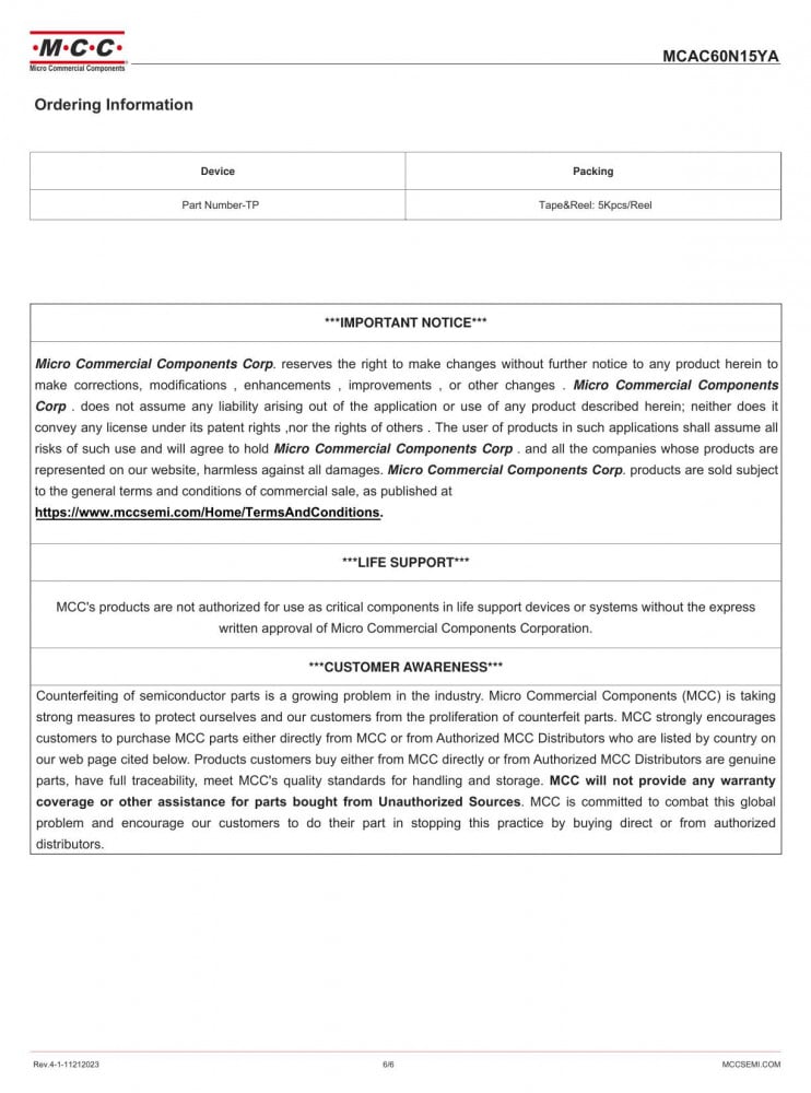 MCAC60N15YA-TP datasheet page 6