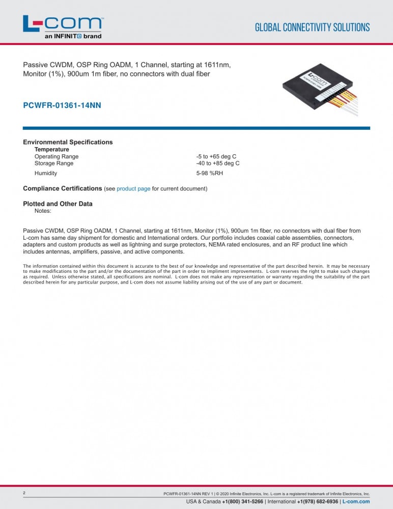 PCWFR-01361-14NN technical document page 2