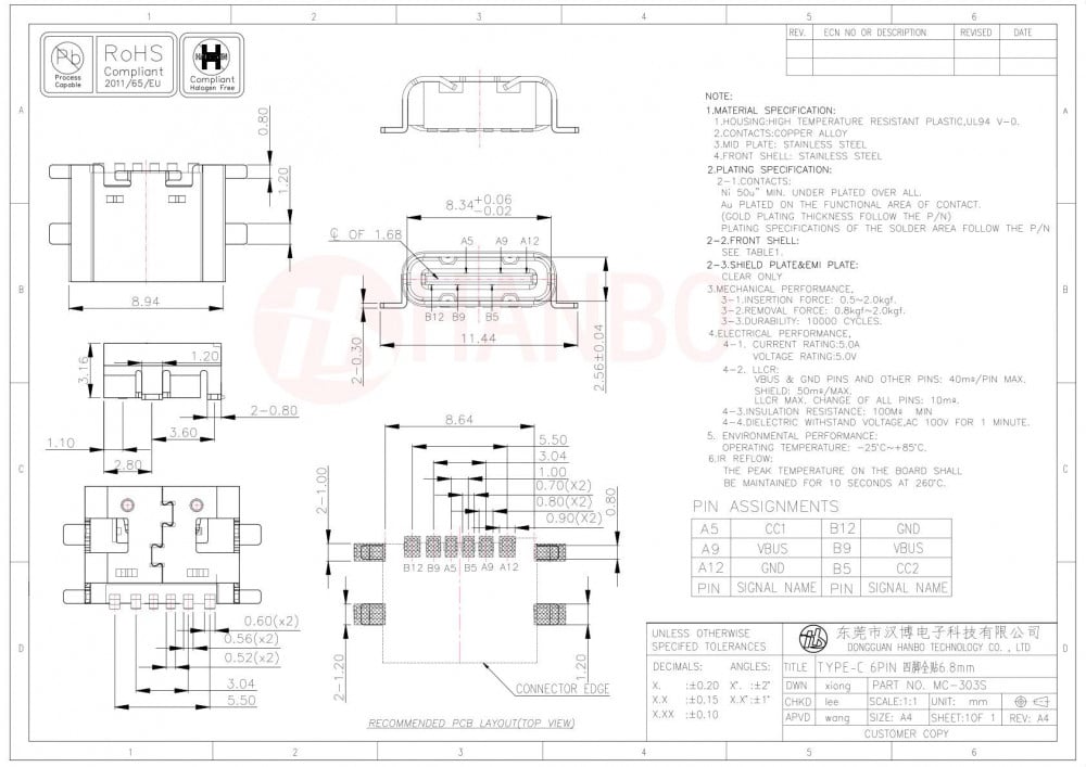MC-303S technical document preview