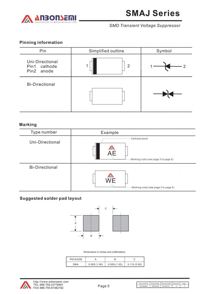 SMAJ18CA datasheet page 5