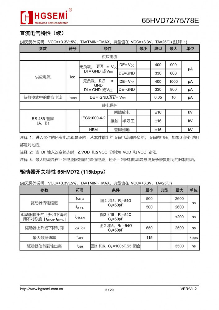 65HVD78EIM/TR technical document page 5