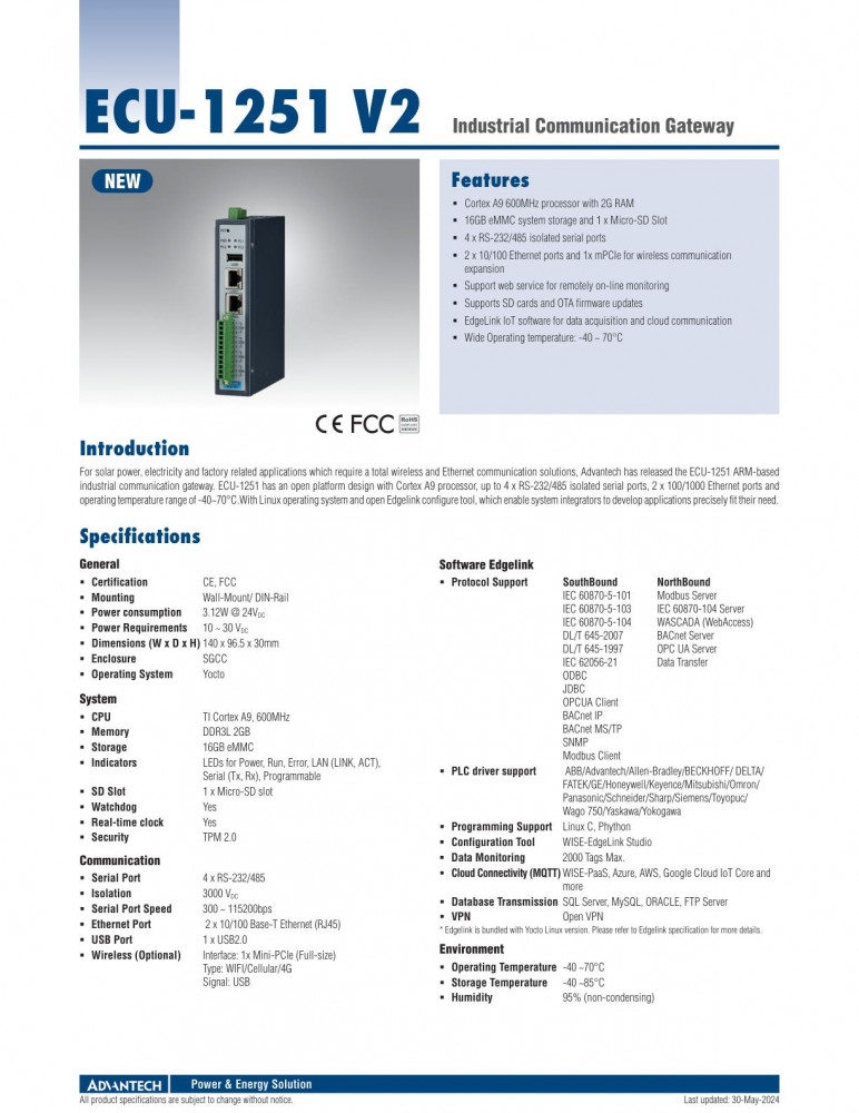 ECU-1251 V2 product document page 1