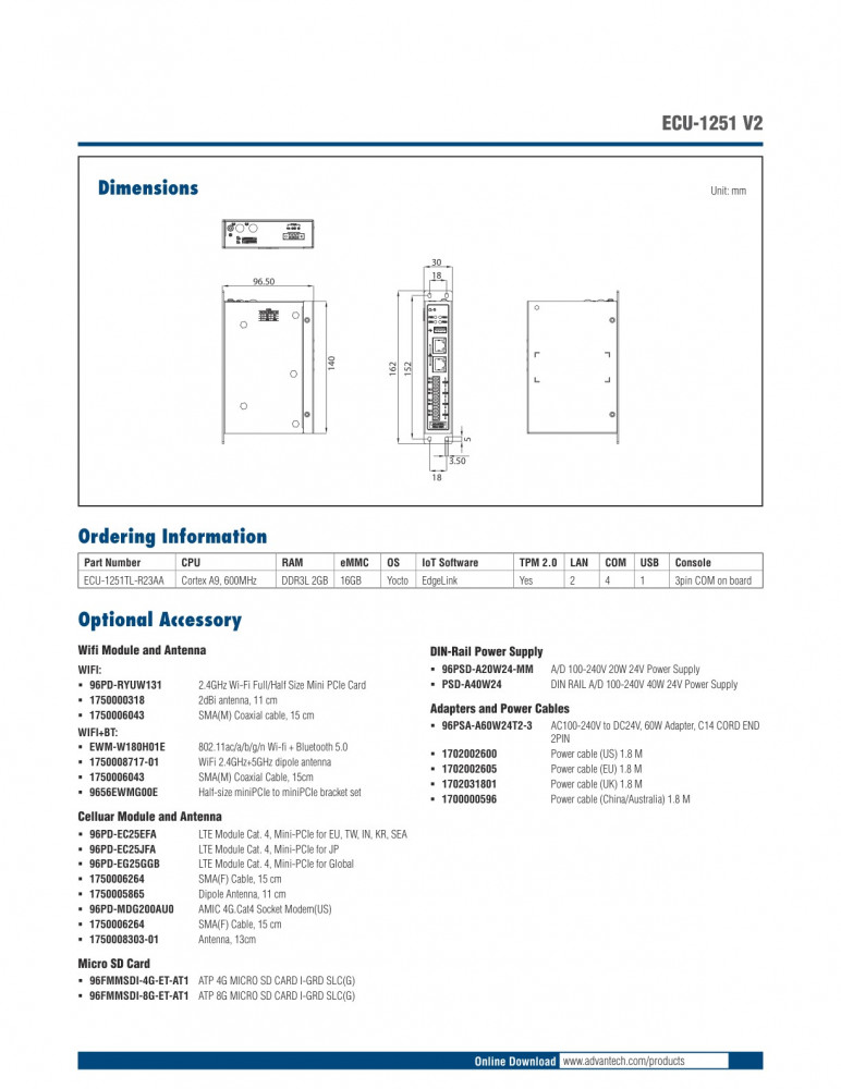 ECU-1251 V2 product document page 2